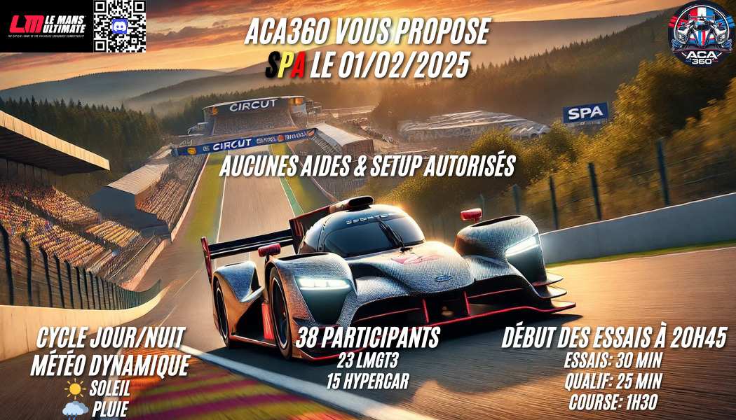 OPEN SPA 1H30 BY TEAM ACA 360 | RaceControl